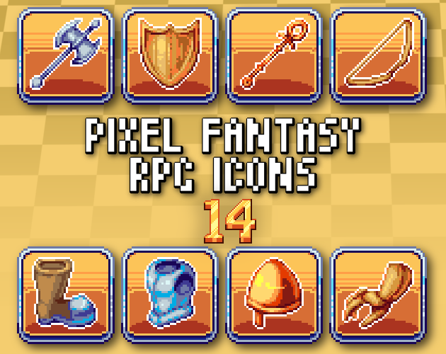 PIXEL FANTASY RPG ICONS - PACK 14 by Caz
