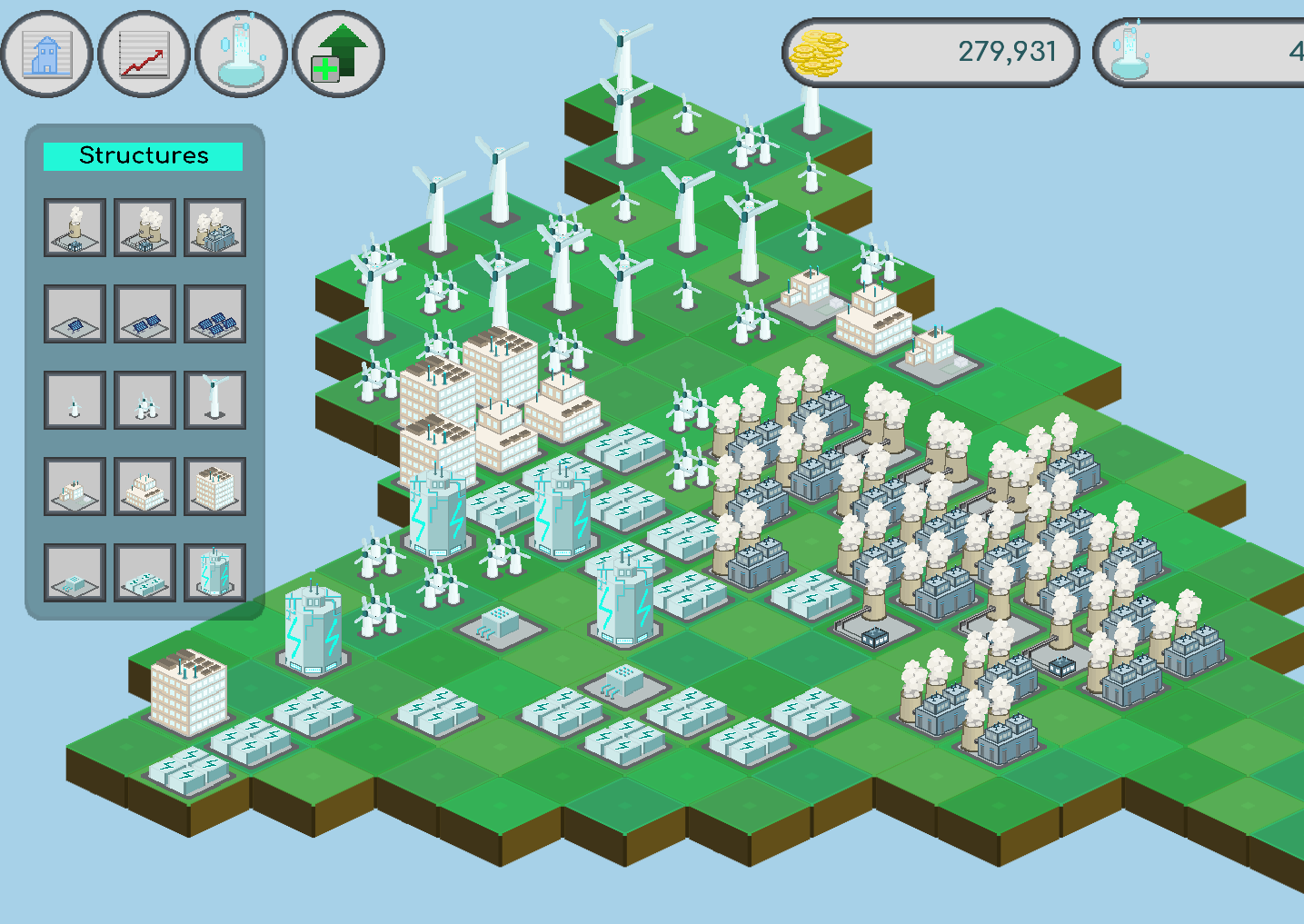 City builder/Idle game prototype by Silivar