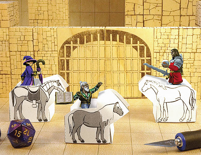 Papercraft Mounts for RPG Miniatures by CryptoCartographer