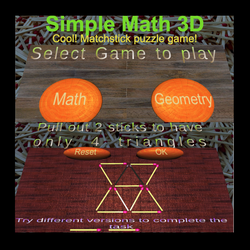 Simple Math 3D Games 2021: Matches Puzzles by kindergarten