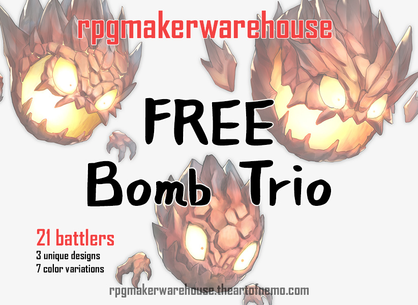 FREE Battlers for RPGs - Bomb Trio by The Art Of Nemo