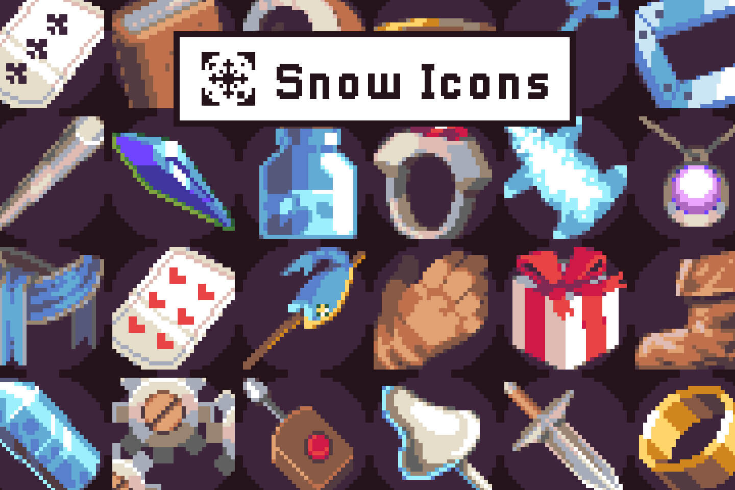 Pixel Art Icons for Snow Location by Free Game Assets (GUI, Sprite ...