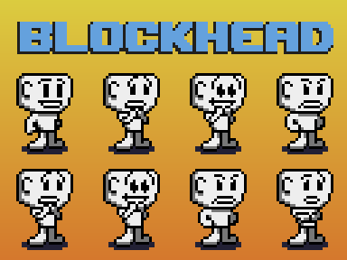 Blockhead Character Sprite by PolyB