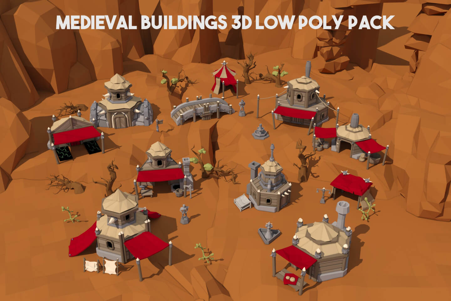 Orc Settlement 3D Low Poly Pack by Free Game Assets (GUI, Sprite, Tilesets)