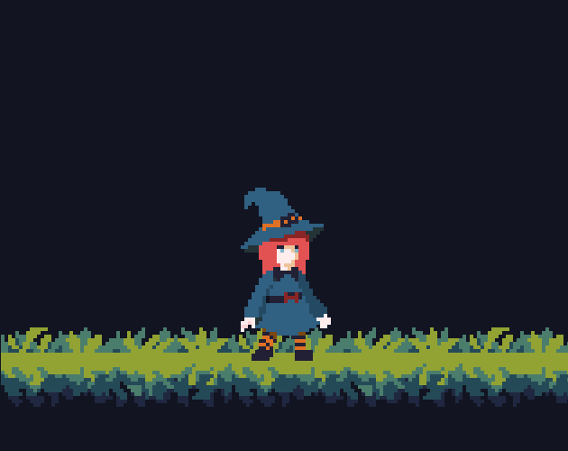 Little Witch Pixel Character Animation by c1b0rg0101