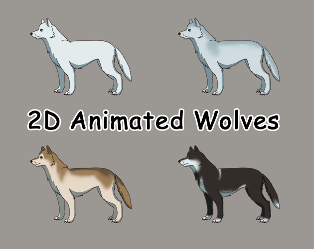 2D Wolf animation assets by Kumako