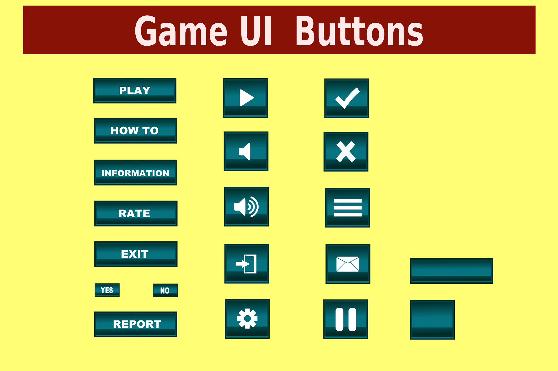 Buttons Dark Game Art UI by MsRanaApps