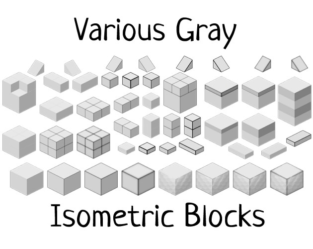 Isometric Blocks - Grayscale Edition by 1DollarShop