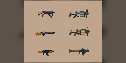Pixel Weapons pack by Asgaard42