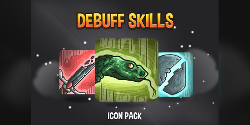 48 DeBuff Skills Icon Pack by Free Game Assets (GUI, Sprite, Tilesets)