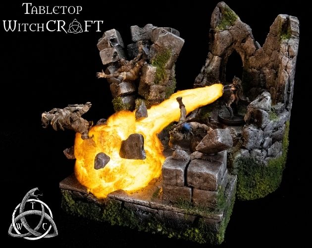 Fireball Spell Diorama and Modular Terrain by TabletopWitchCRAFT