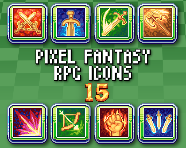 PIXEL FANTASY RPG ICONS - PACK 15 by Caz