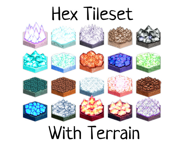 Colorful 3D Hex Tileset with Terrain by 1DollarShop