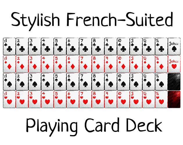 Mini French-Suited Playing Cards (Simple Design) by 1DollarShop