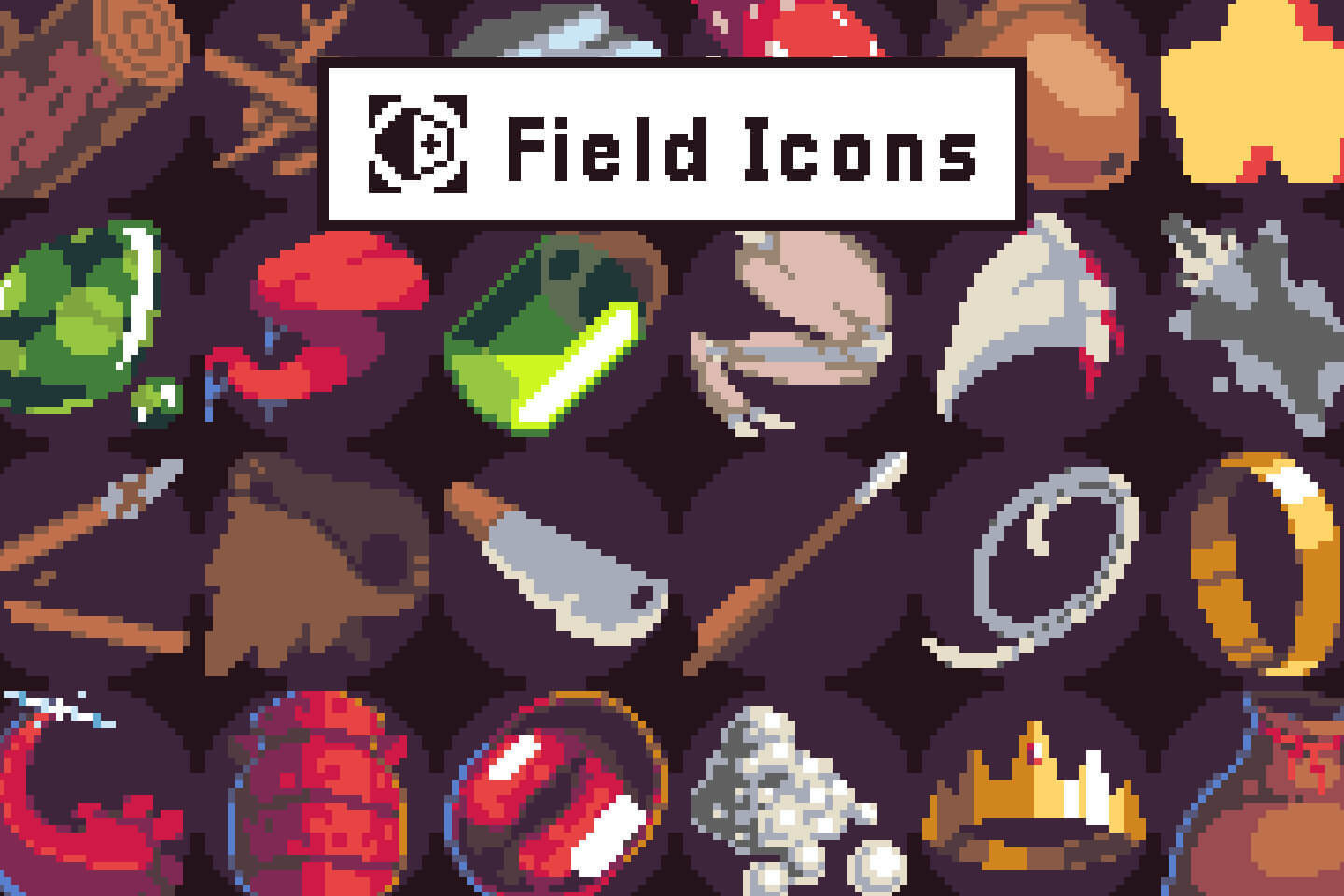 40 Pixel Art Icons for Field Location by Free Game Assets (GUI, Sprite ...