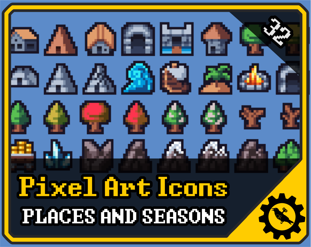 RPG Icon Pack - 32 Places and Seasons by Clockwork Raven