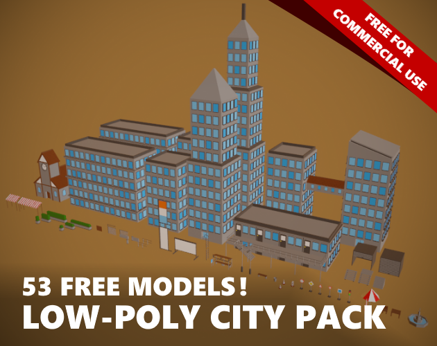 3D Low Poly City Asset Pack by David Jakubec