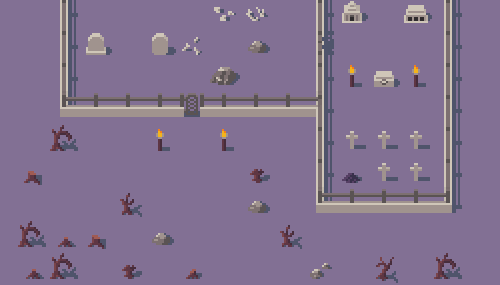 16x16 Graveyard Tileset by WaltonSimons