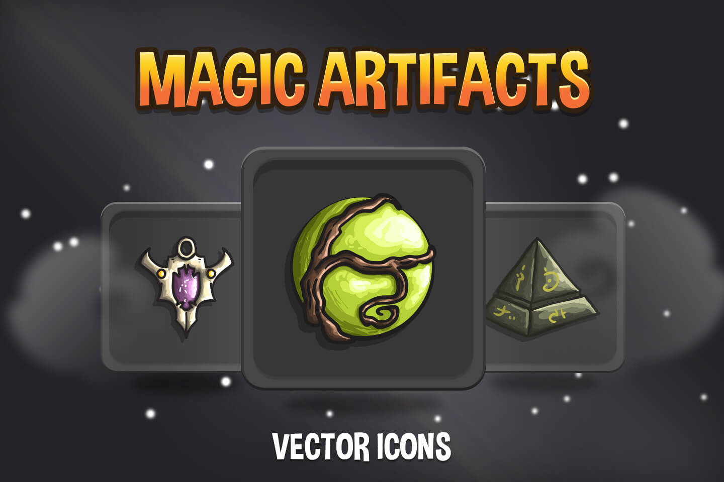48 Magic Artifact RPG Icons by Free Game Assets (GUI, Sprite, Tilesets)