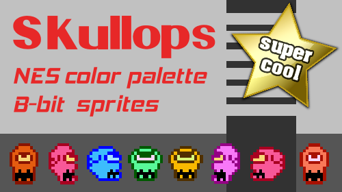 True 8-Bit sprite pack : Skullops monster! - Free 8-Bit Art Pack ...