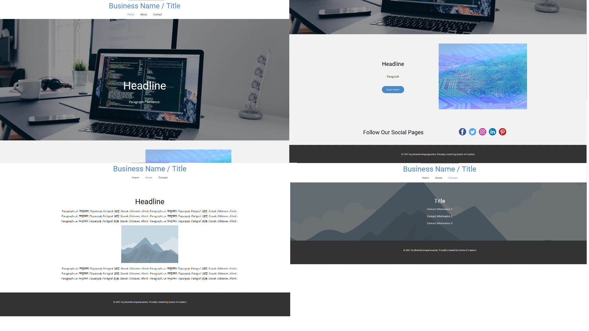 Tech Style Business Website Template Professional by Alfie S Bull