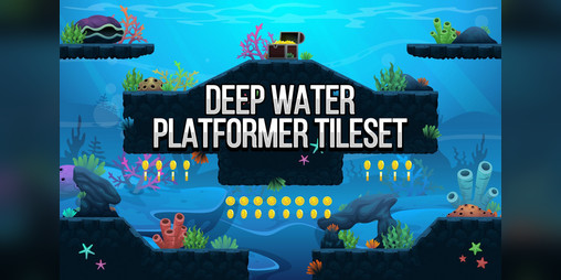 Deep Water - Platformer Tileset by pzUH