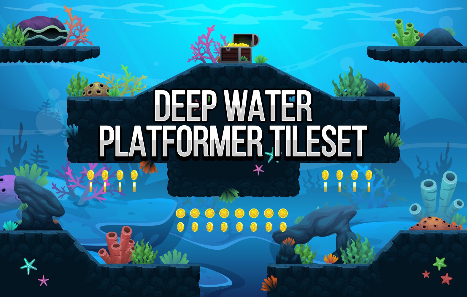 Deep Water - Platformer Tileset by pzUH