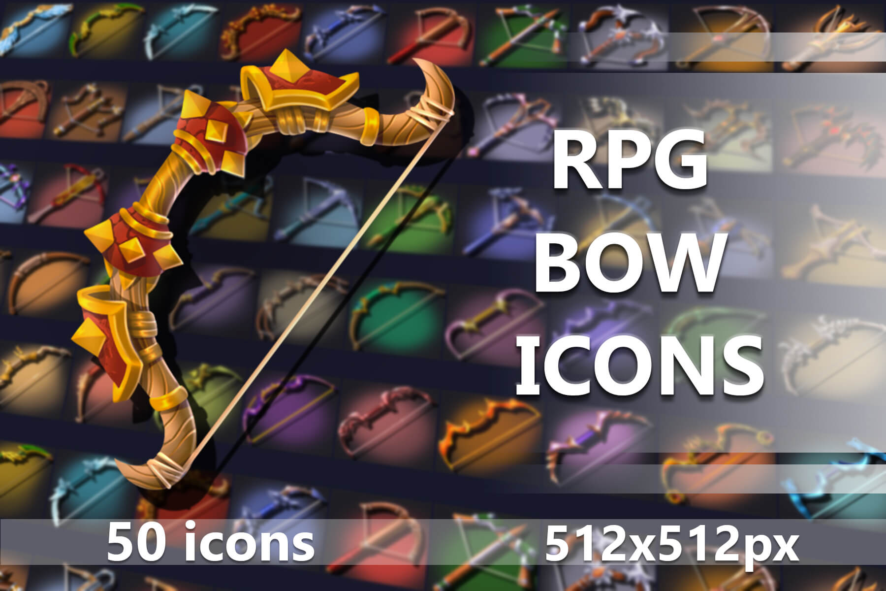 Bow and Crossbow Icons by Free Game Assets (GUI, Sprite, Tilesets)