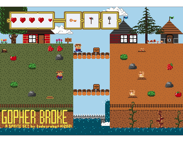 Gopher Broke Sprite Set by todorrobot