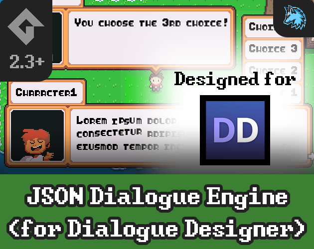JSON Dialogue Engine (for Dialogue Designer) - for Game Maker Studio 2. ...