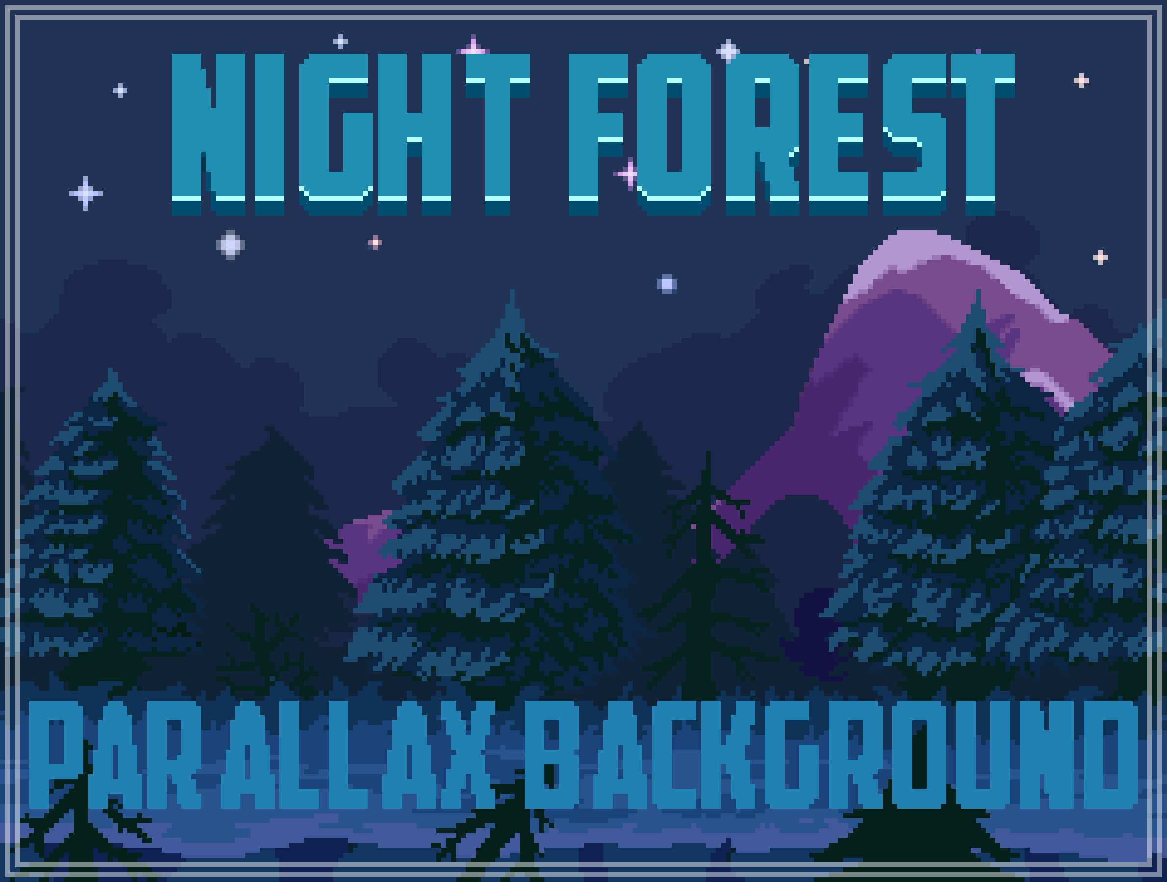 NIGHT FOREST PARALLAX BACKGROUND by DaroDr