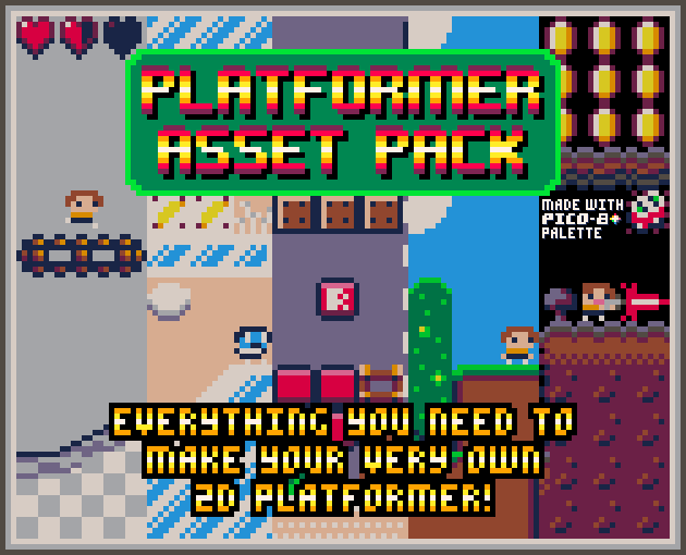 Quick fix - 8×8 Platformer Asset Pack with pico-8 palette by Niall ...