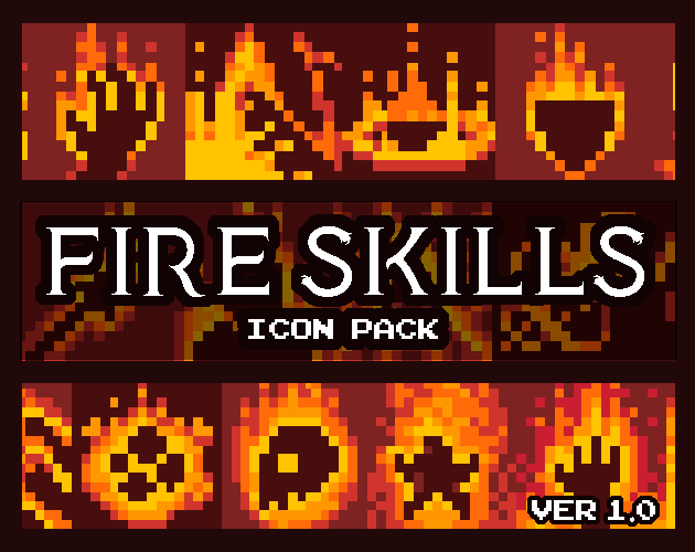 Fire Skills Icon Pack [16x16] by moniq.moon.6