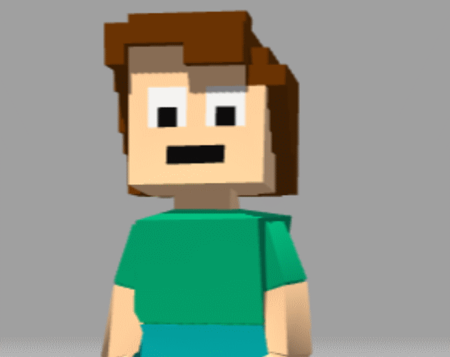 Free Voxel BlockMan Player Character by Tiki-Ted