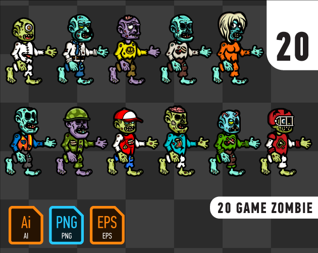 20 vector game zombie by cruizrf