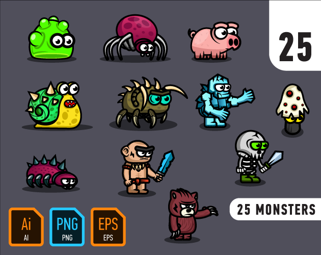 25 vector game monsters by cruizrf