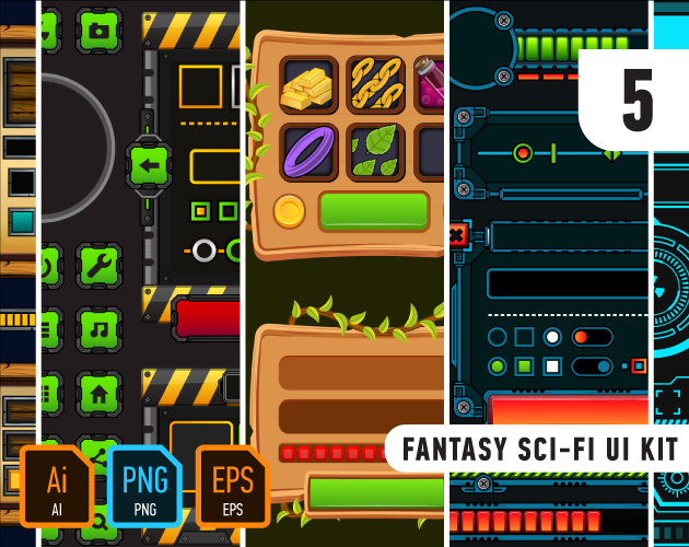 5 Vector UI Kits by cruizrf