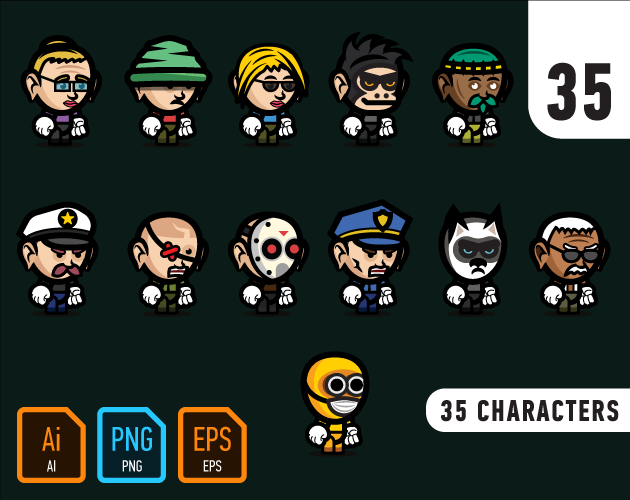 35 vector game characters by cruizrf