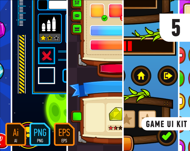 5 Game UI Kits by cruizrf