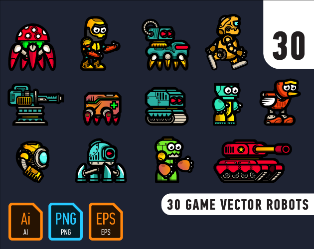 30 game vector robots by cruizrf