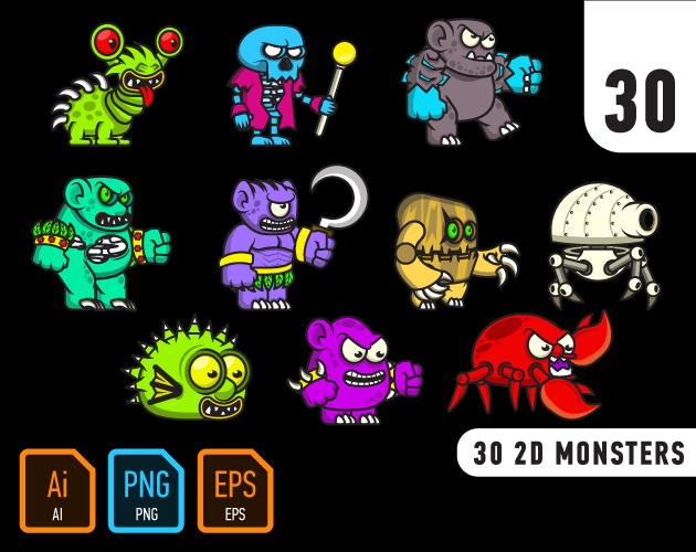 30 2D monsters by cruizrf
