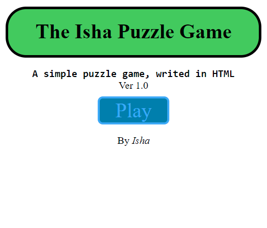 The Isha Puzzle Game by Isha