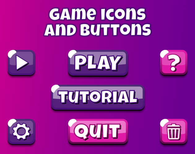 Game Icons and Buttons by r o b o x e l