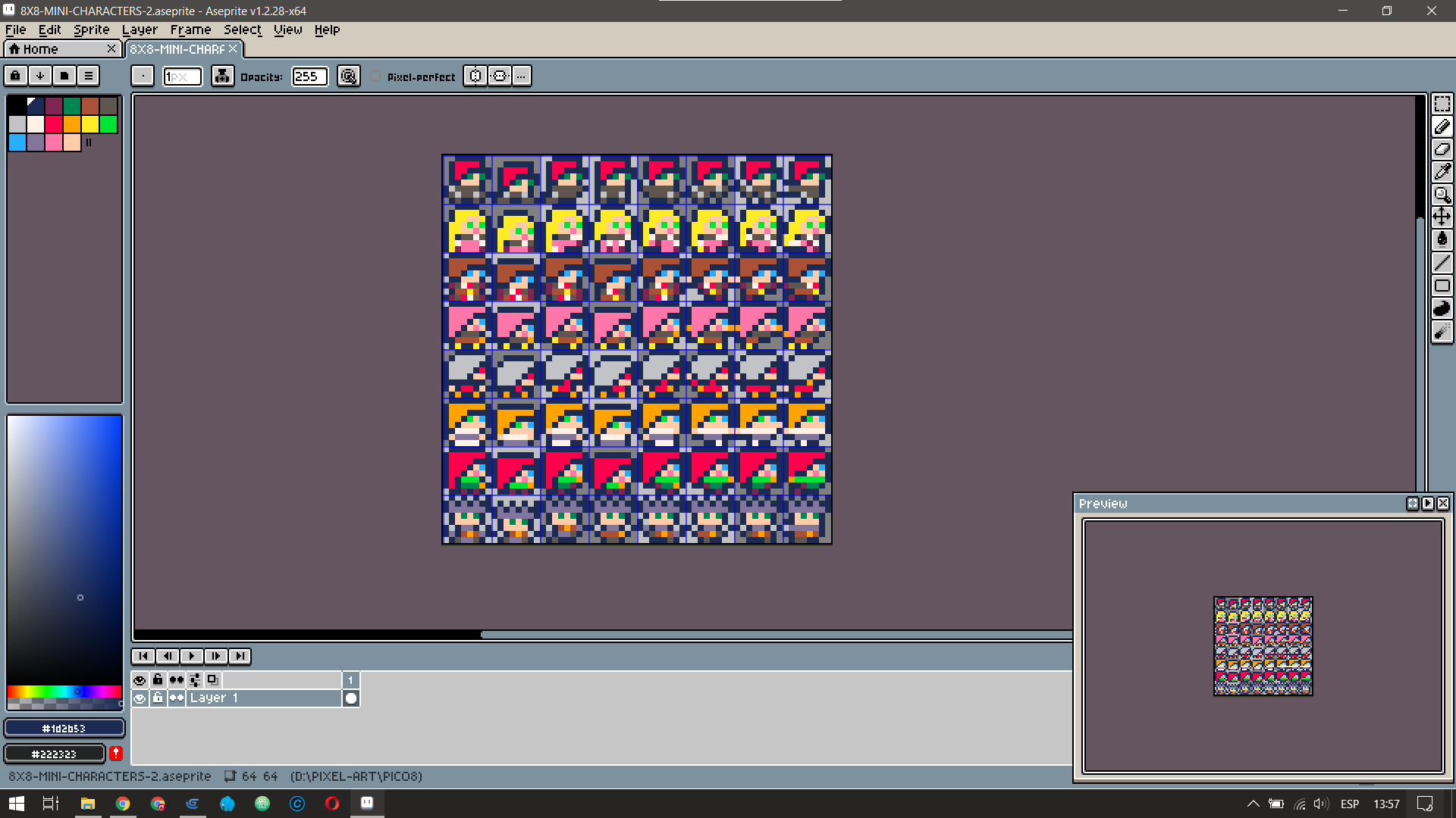 8x8 mini characters - Pack 2 - PICO-8 palette. by Ulises Freitas