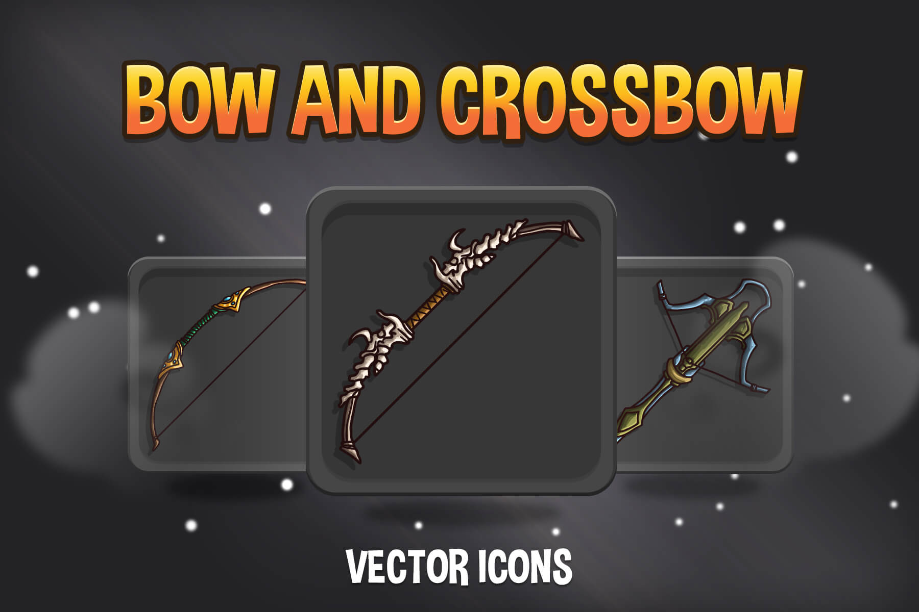 Crossbow and Bow Icons by Free Game Assets (GUI, Sprite, Tilesets)