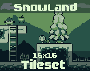SnowLand - Tileset 16x16 GameBoy Pallet by Eduardo Scarpato