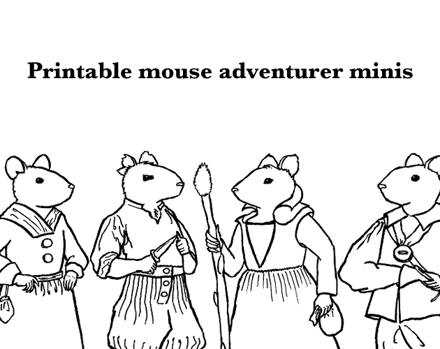 Mouse Adventurer Paper Minis by alsojack for Paper Miniature Jam - itch.io
