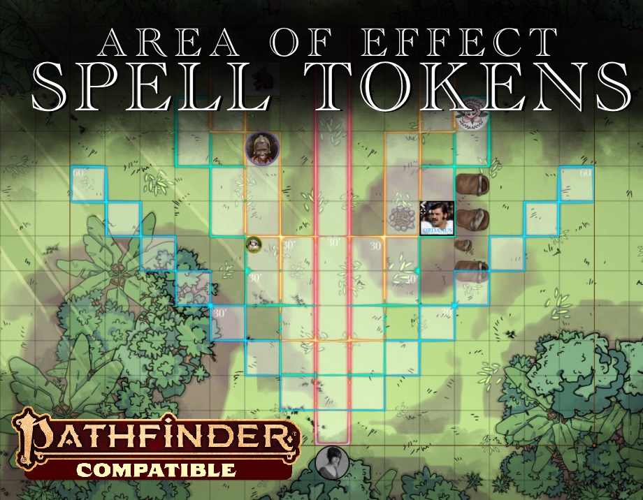 Pathfinder 2e Compatible Spell Template tokens for your Virtual Table ...