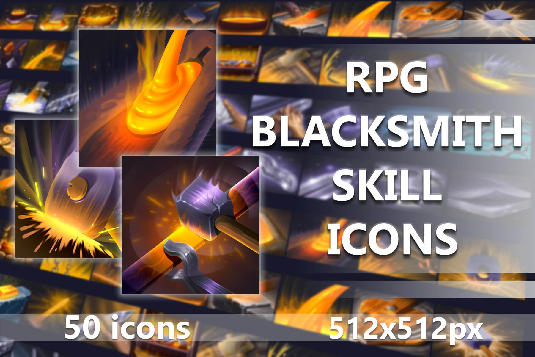 Blacksmith Skill Icons by Free Game Assets (GUI, Sprite, Tilesets)