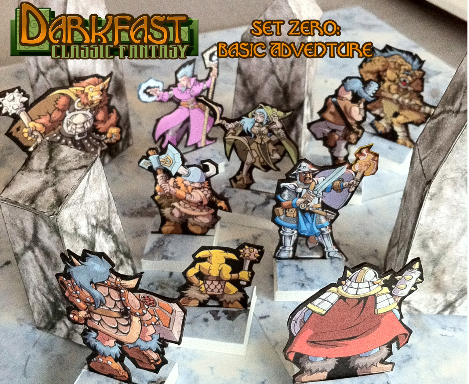 Darkfast Classic Fantasy Paper Miniatures Set Zero by Okumarts Games